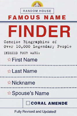 BookPage coverage of 'Random House's Famous Name Finder'